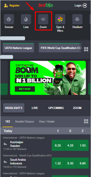 Bet9ja Zoom LiveScore - Play for 170% Bonus & Win Virtual Soccer